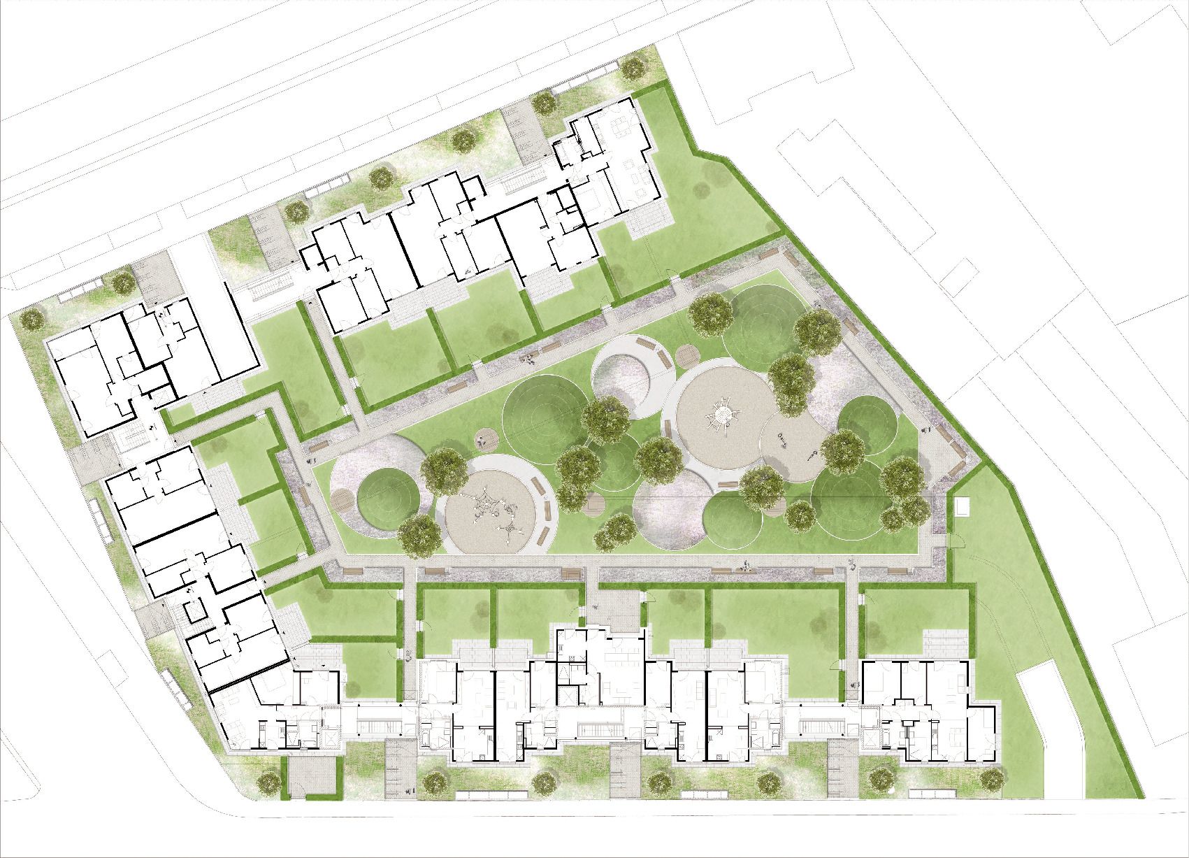 Lageplan Grünflächenplanung - Klimaschutzsiedlung am Wald 1. BA ...